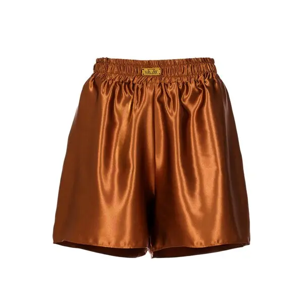 VAZAF Relaxed Satin Shorts With Sheen Finish