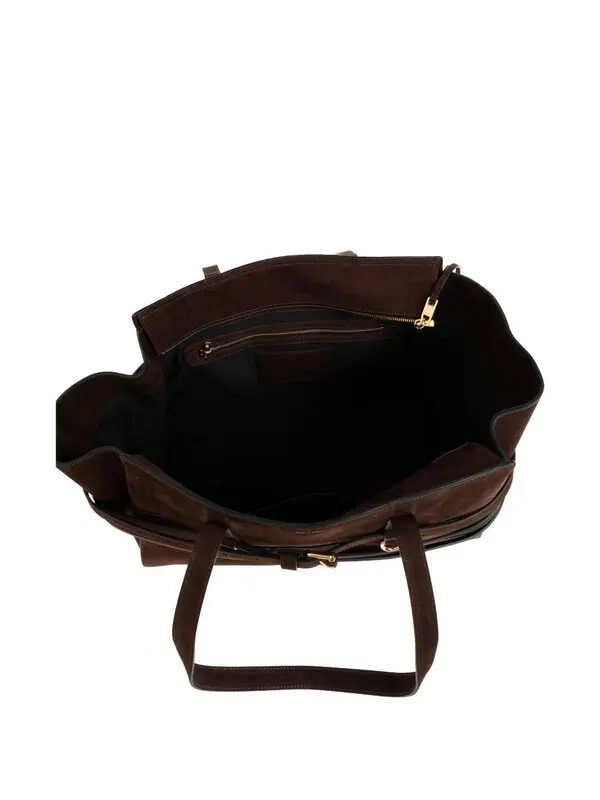 Moschino Tie Detailed Suede Handbag - Brown