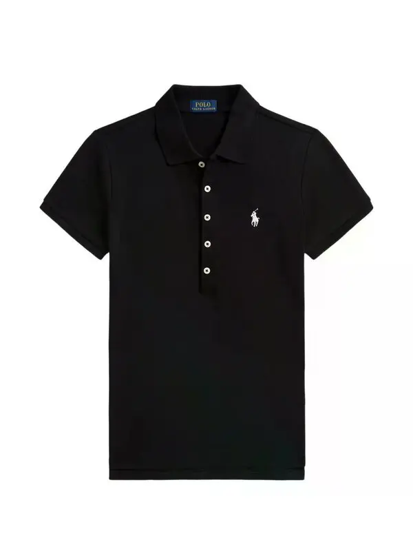Polo Ralph Lauren Slim-fit Logo-embroidered Piqué Polo Shirt - Black