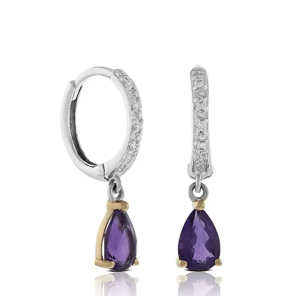 Benbridge 14k Two-tone Amethyst And Diamond Earrings - Purple
