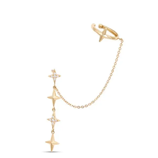 Benbridge Triple Star Dangle Earring, 14k Gold - Yg