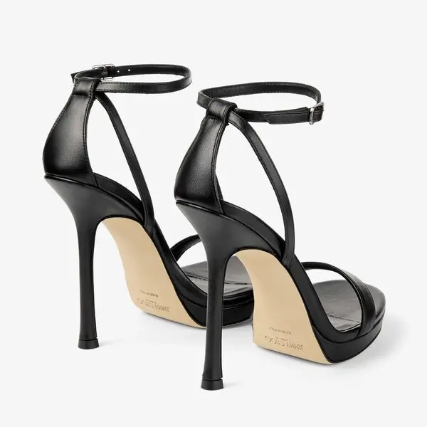 JIMMY CHOO Moza Platform 120 Stiletto Sandals - Black
