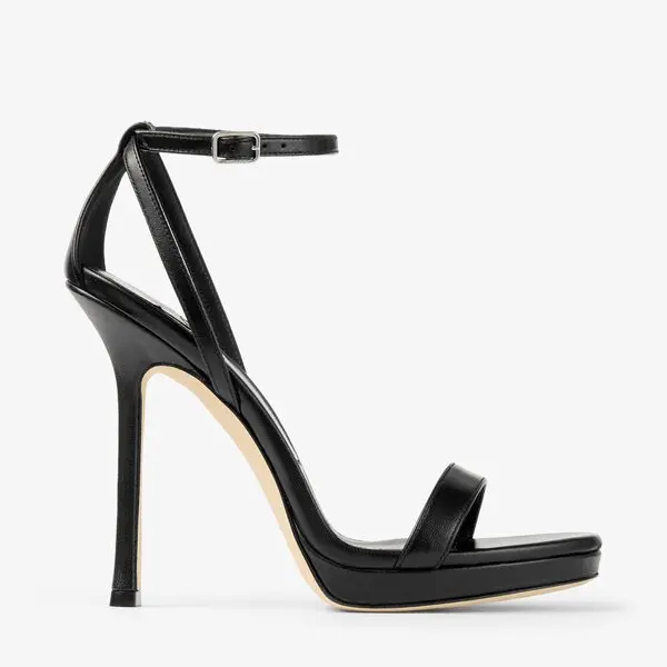JIMMY CHOO Moza Platform 120 Stiletto Sandals - Black