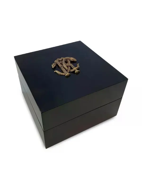 Roberto Cavalli Stainless Steel Quartz Watch With Crystal-encrusted Bezel