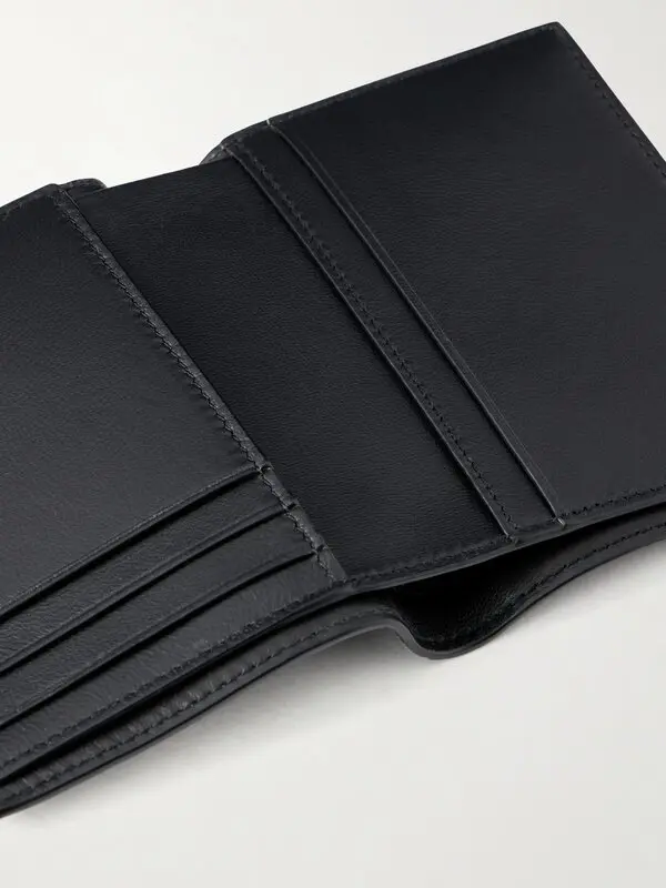 Saint Laurent Tiny Cassandre Logo-appliquéd Croc-effect Leather Bifold Wallet - Black