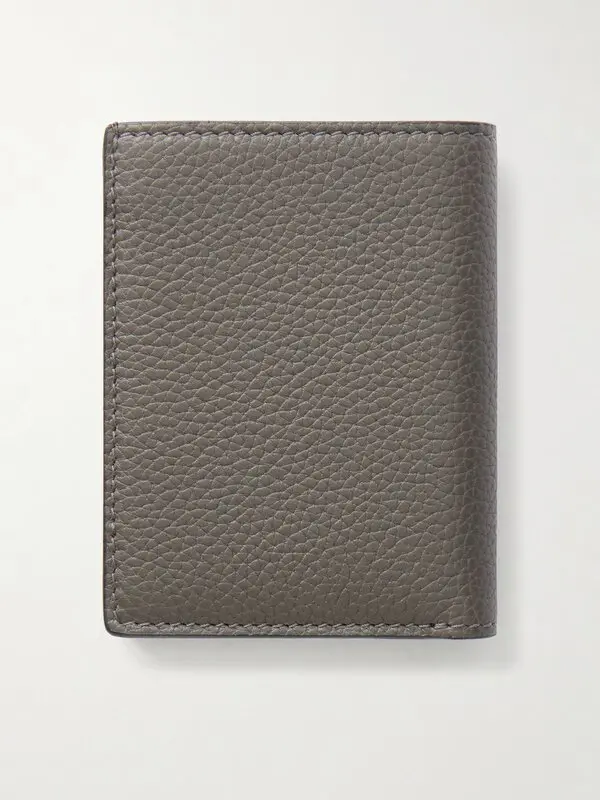 TOM FORD T Line Leather Folding Cardholder - Gray