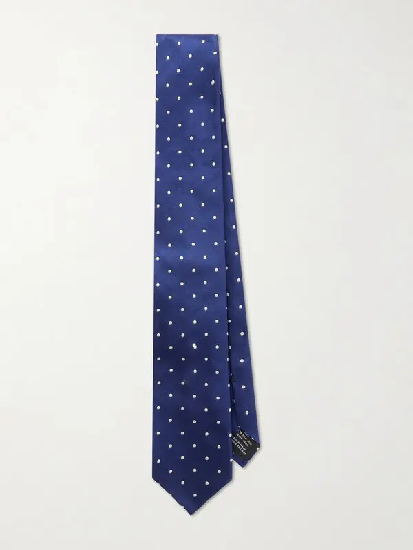 TOM FORD Polka Dot Silk Jacquard Neck Tie - Blue