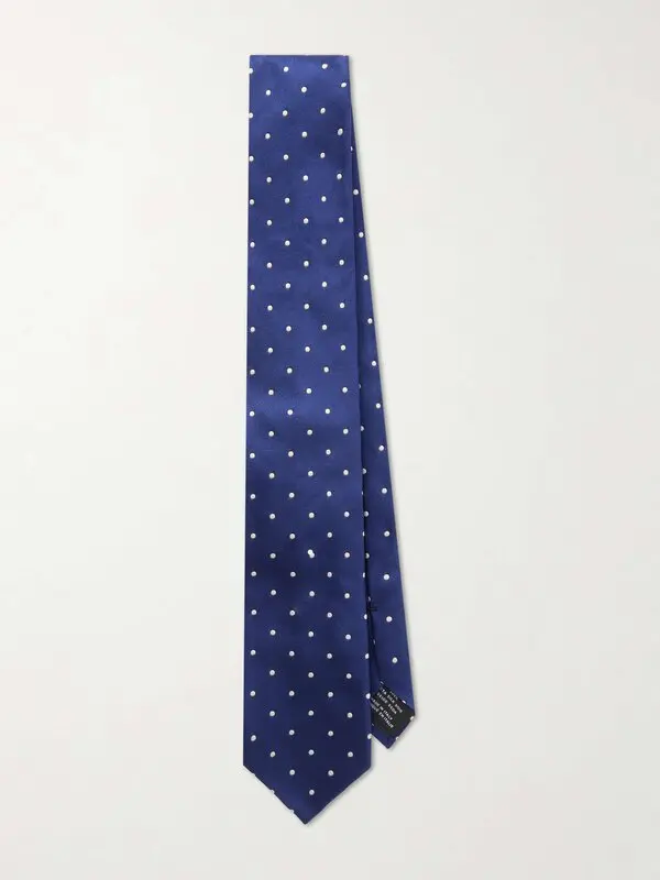 TOM FORD 8cm Polka Dot Silk Tie - Navy