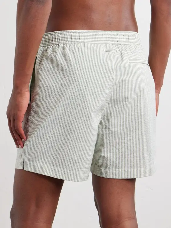 Mr P. Striped Mid-length Swim Shorts