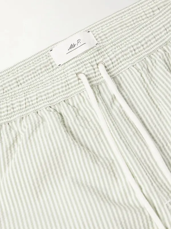 Mr P. Striped Mid-length Swim Shorts