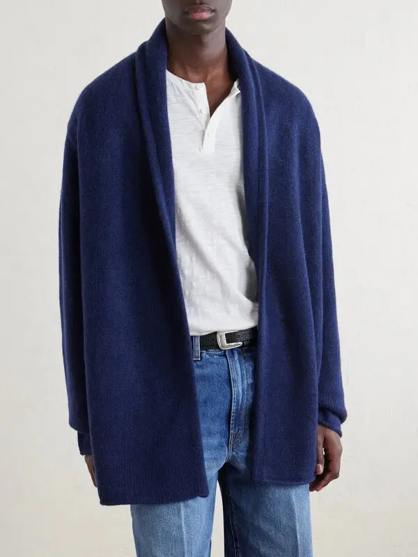 THE ELDER STATESMAN Shawl-collar Cashmere Cardigan
