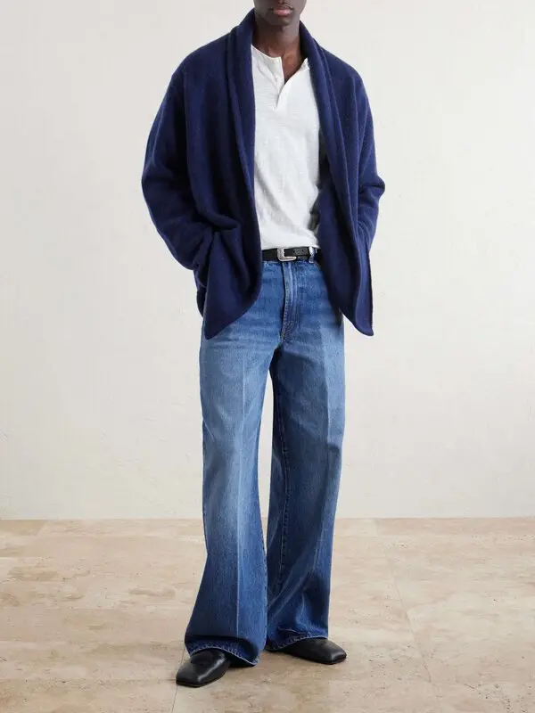 THE ELDER STATESMAN Shawl-collar Cashmere Cardigan