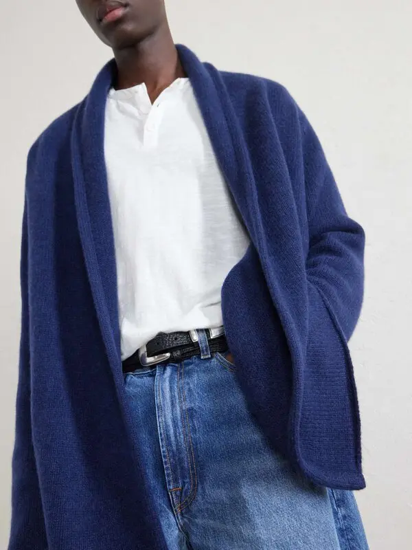 THE ELDER STATESMAN Shawl-collar Cashmere Cardigan