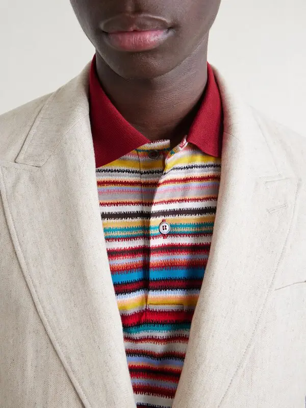 Oliver Peoples Tillman Herringbone Cotton And Linen-blend Suit Jacket