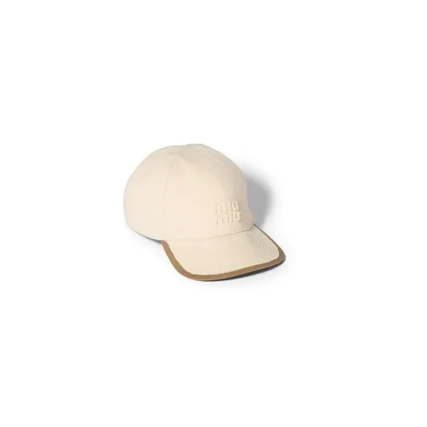 Miu Miu Drill And Poplin Baseball Cap - Ecru/cork