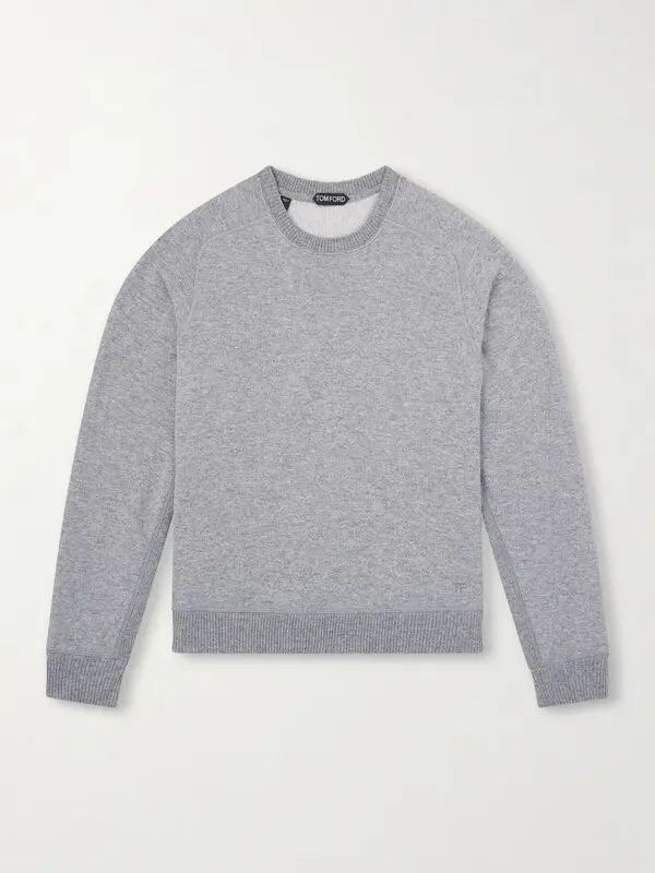 TOM FORD Cashmere And Cotton-blend Crew Neck Sweater