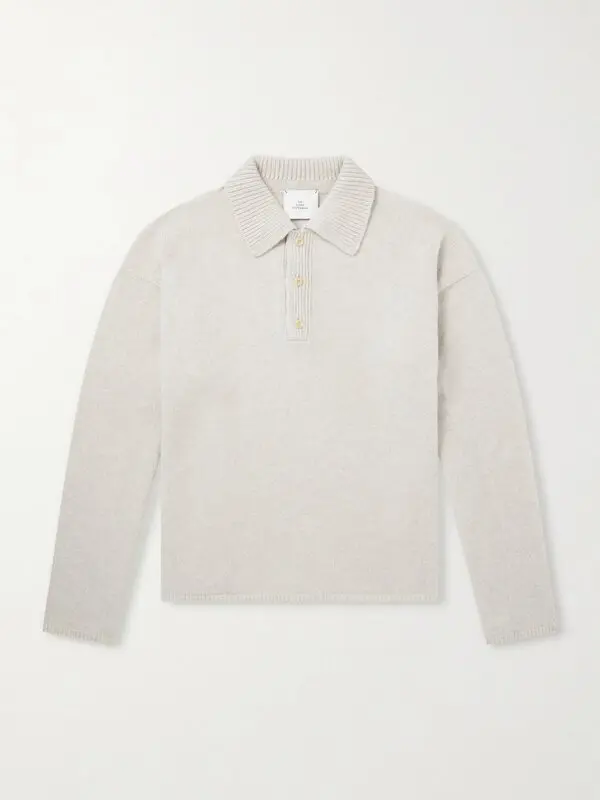 THE ELDER STATESMAN Dume Rugby Cashmere Polo Sweater