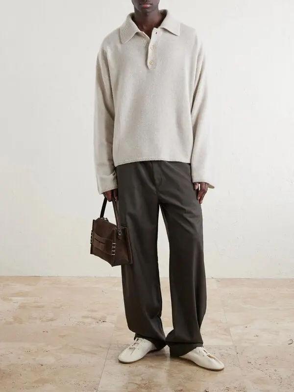 THE ELDER STATESMAN Dume Rugby Cashmere Polo Sweater