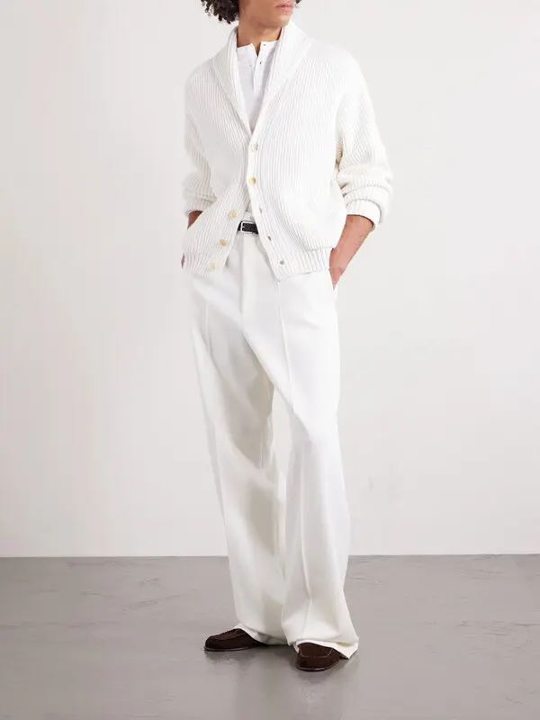 TOM FORD Ribbed Cashmere And Cotton-blend Cardigan