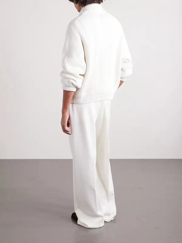 TOM FORD Ribbed Cashmere And Cotton-blend Cardigan