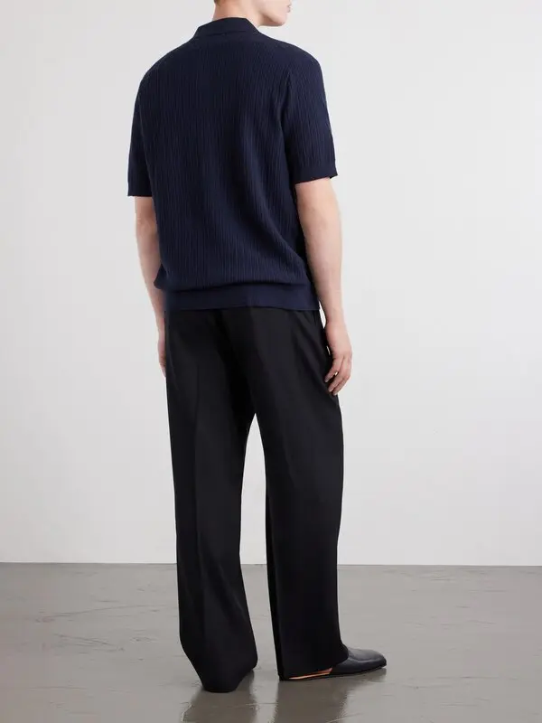 Nn07 Nolan 6695 Textured-knit Organic Cotton Shirt