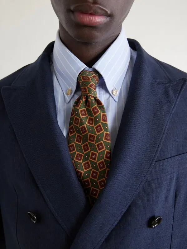 Oliver Peoples Double-breasted Linen, Virgin Wool And Cotton-blend Suit Jacket
