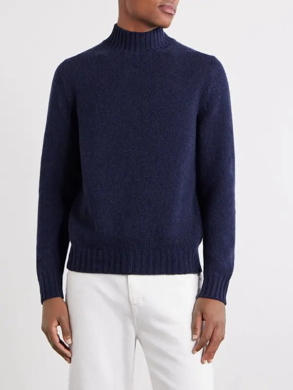 Fedeli Onda Wool And Cashmere-blend High Neck Sweater