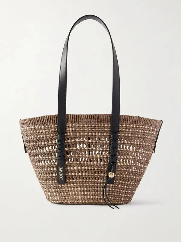 Loewe Logo-embellished Raffia Tote Bag - Brown