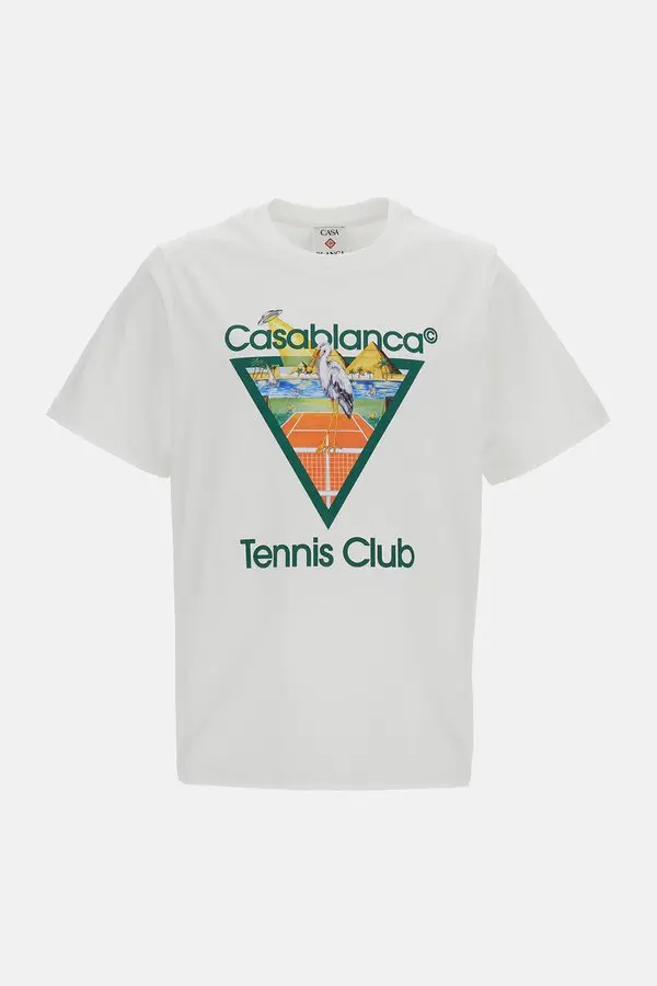Casablanca Tennis Club Icon Printed Classic T-shirt - Multicolor