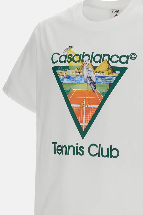 Casablanca Tennis Club Icon Printed Classic T-shirt - Multicolor
