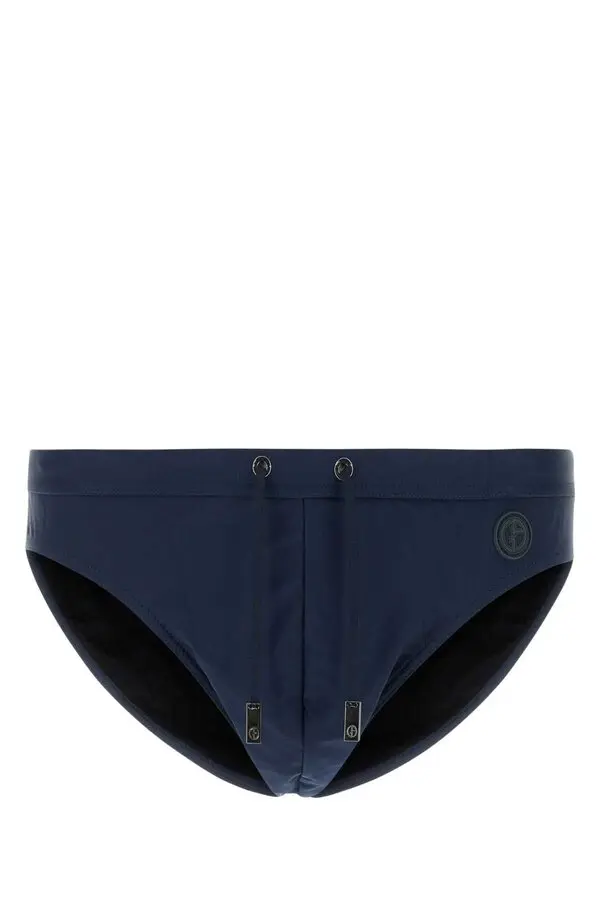 Giorgio Armani Navy Stretch Nylon Swimming Brief - Blue
