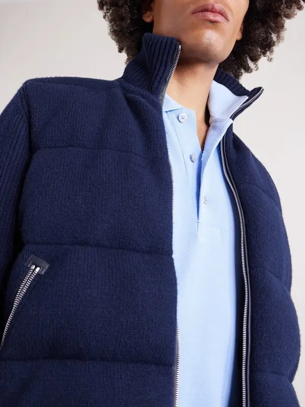 TOM FORD Contrast-tipped Lyocell-piqué Polo Shirt - Blue