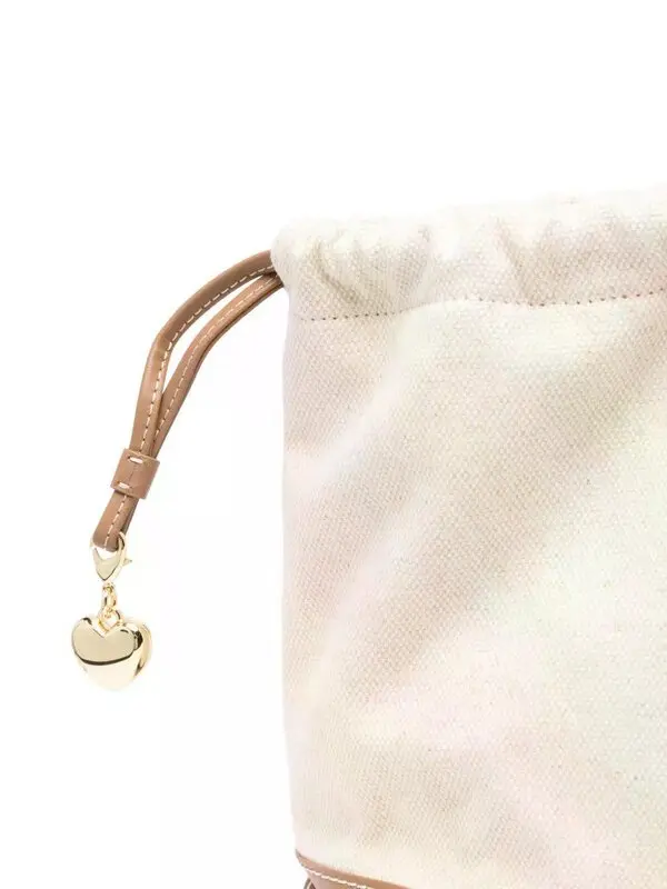 Maje Leather Trim Drawstring Tote Bag