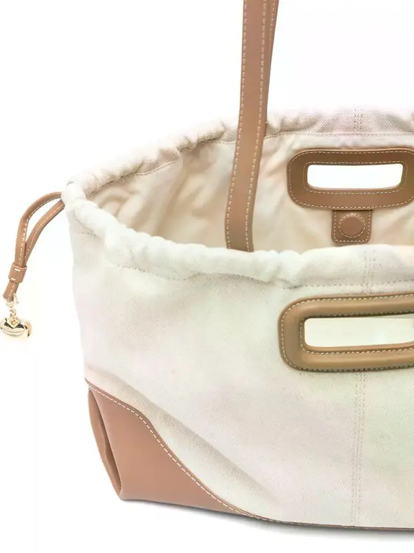 Maje Leather Trim Drawstring Tote Bag