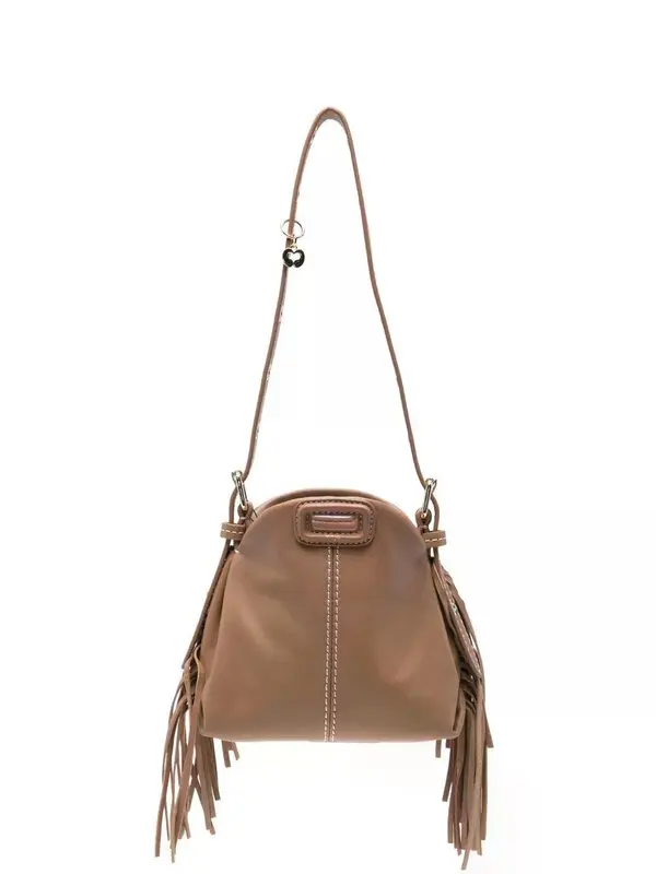 Maje Fringed Leather Mini Bag - Brown