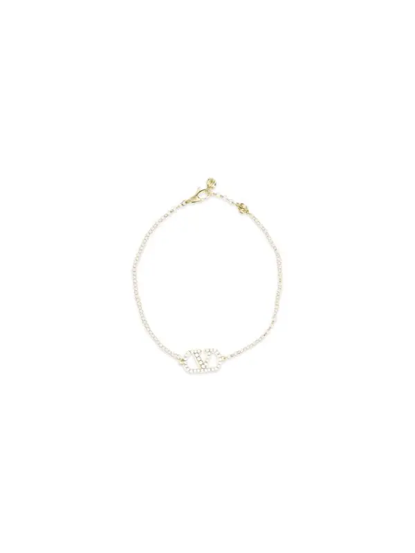 Valentino Garavani Vlogo Signature Bracelet With Swarovski® Crystals - Gold