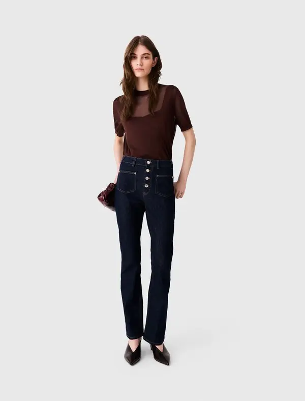 Maje Straight Leg Raw Denim Jeans