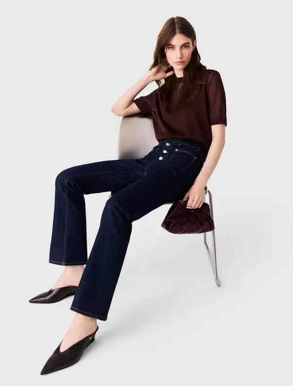 Maje Straight Leg Raw Denim Jeans