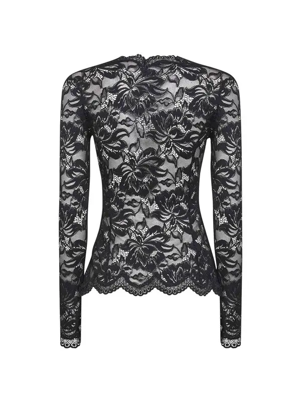 Rabanne Black Lace And Viscose Jersey Top
