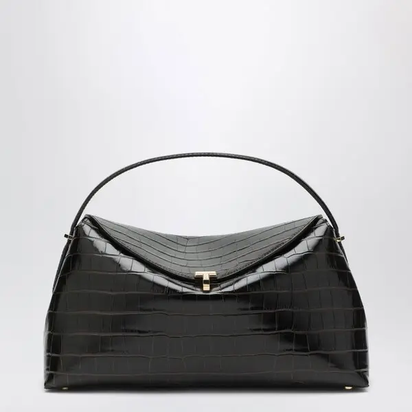 TOTEME Dark Crocodile-embossed Leather Everyday Bag - Brown
