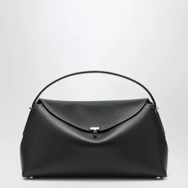 TOTEME Grained Leather Handbag With Silver Tone T Lock Closure