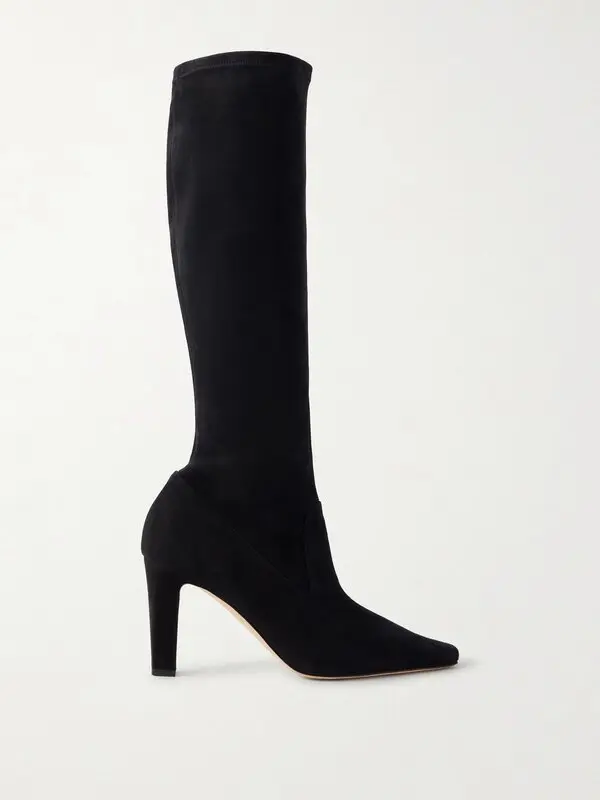 Manolo Blahnik Pavisco 90 Suede Knee-high Boots - Black