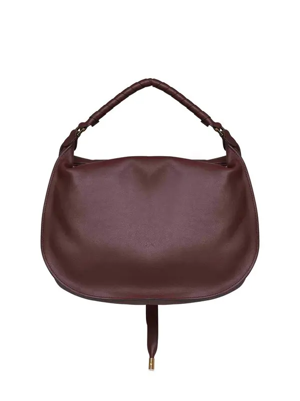 Chloé Marcie Small Shoulder Bag In Dark Velvet - Multicolor