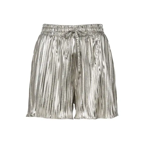 VAZAF Pleated Metallic Shorts - Silver