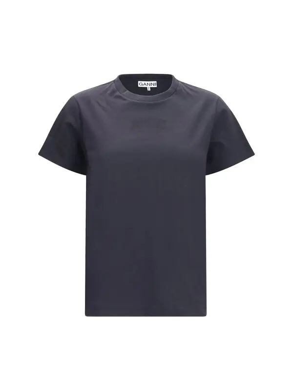 GANNI Logo Crewneck T-shirt - Black