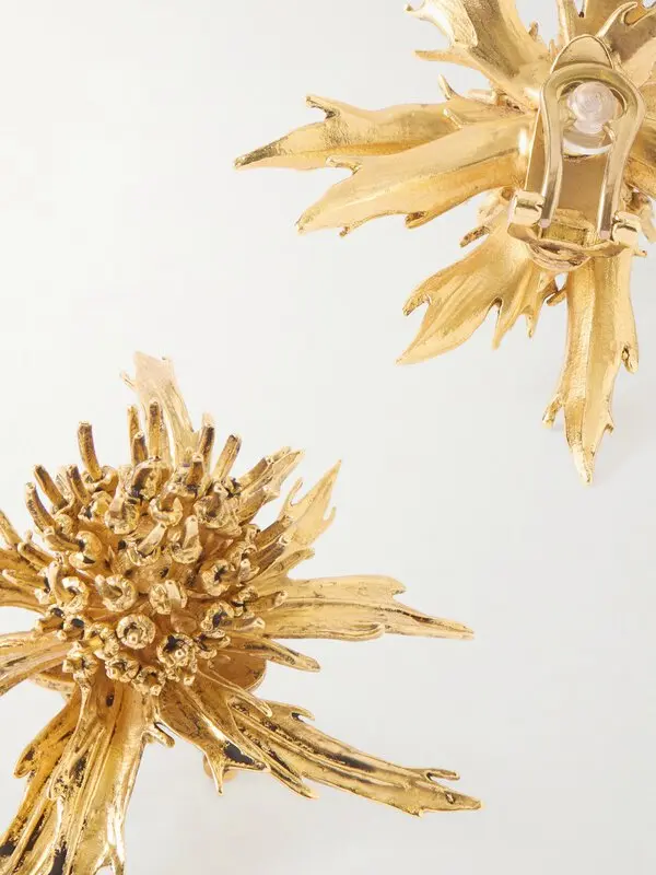 Saint Laurent Tone 'chardon' Clip Earrings