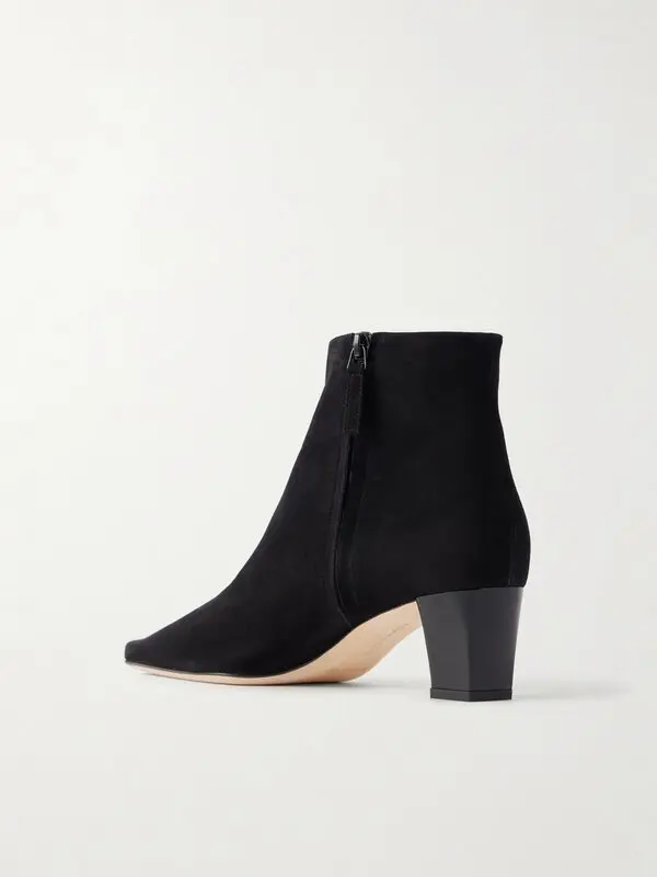 Manolo Blahnik Jaima Suede Ankle Boots - Black