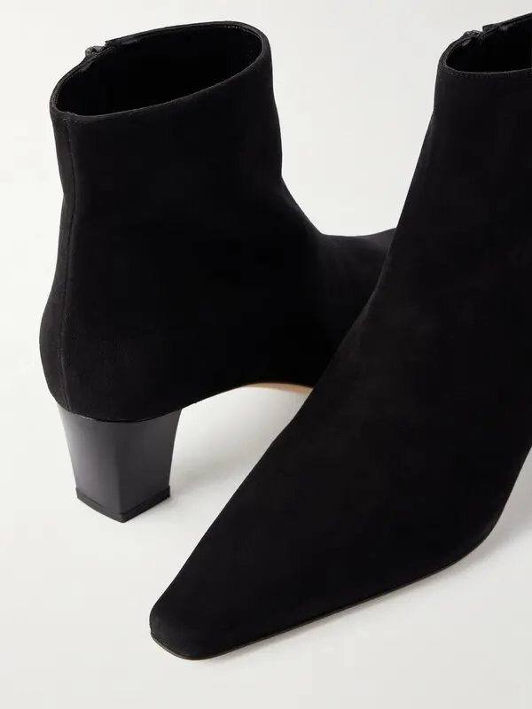 Manolo Blahnik Jaima Suede Ankle Boots - Black