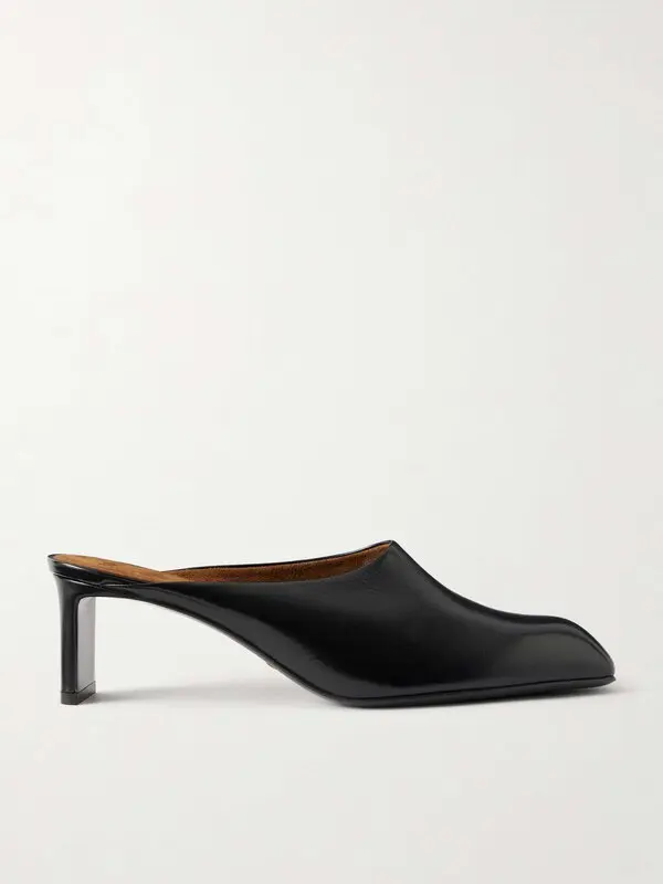 Khaite Colt Leather Mules - Black