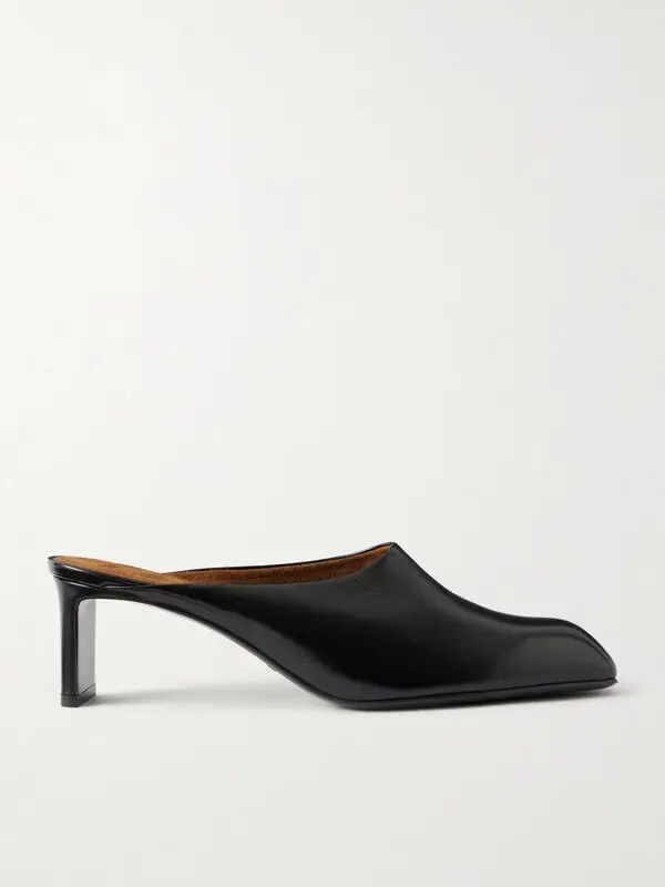 Khaite Colt Leather Mules - Black